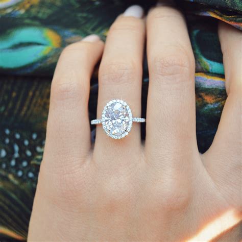 Oval Diamond Halo Engagement Ring Ascot Diamonds