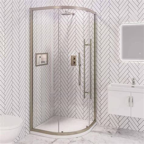 Vantage 2000 Brushed Brass Quadrant Shower Enclosure 900 X 900mm 49 5026