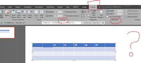 insert column into a ppt table without resizing all other columns