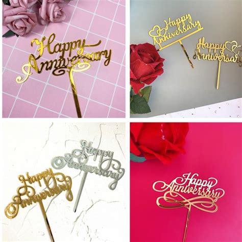 Ready Stock Happy Anniversary Cake Topper Anniversary Happy