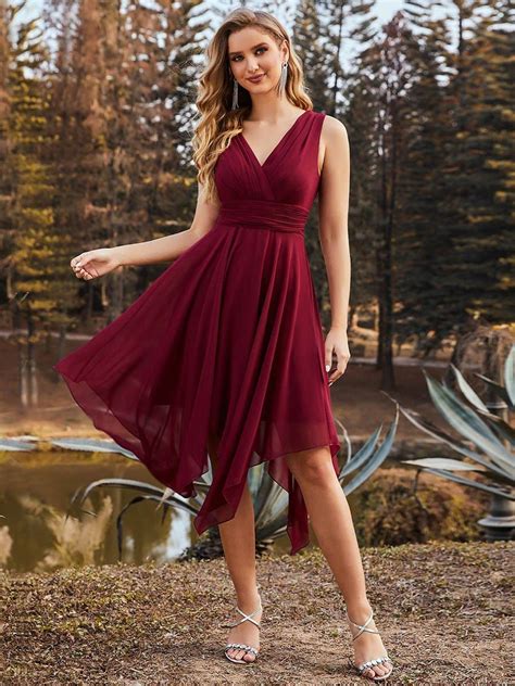 A Super Stylish Midi Asymmetrical Hems Bridesmaid Dress Is Hard To