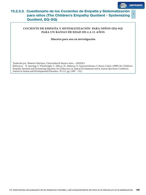 15 2 3 3 Cuestionario De Los Cocientes De Empatía Y Sistematización