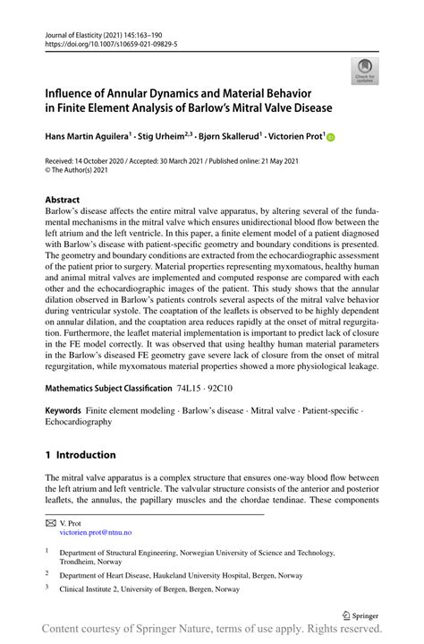 Pdf Influence Of Annular Dynamics And Material Behavior In Finite