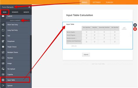table with input fields html f wall decoration