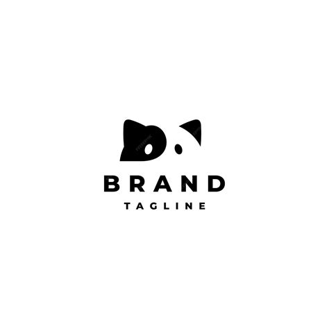 Linda Silueta De Cabeza De Gato Mirando A Escondidas Diseño De Logotipo
