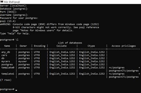 postgresql list databases