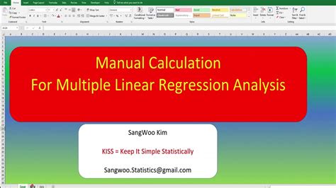 079 Multiple Regression Analysis In Excel Manual Calculation Youtube