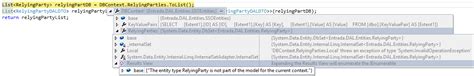 c table class disappears from dbcontext object of