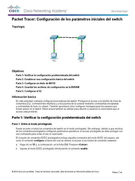 2 2 3 3 Packet Tracer Configuring Initial Switch Settings