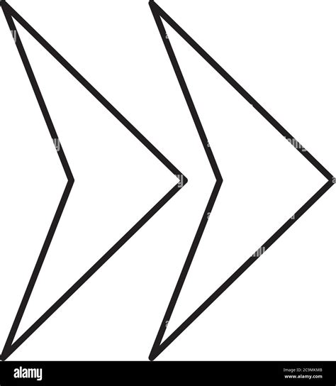 Double Arrows With Right Direction Over White Background Line Style