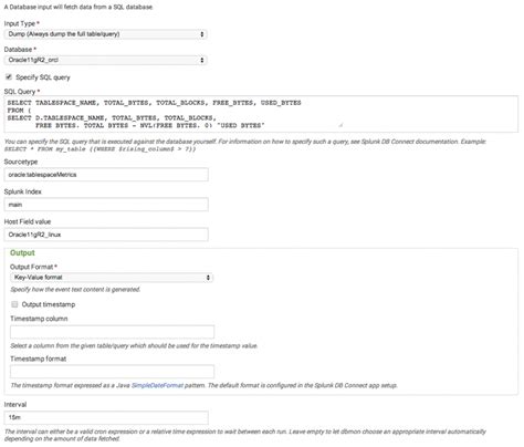 configure splunk db connect v1 inputs for the splunk add on for oracle