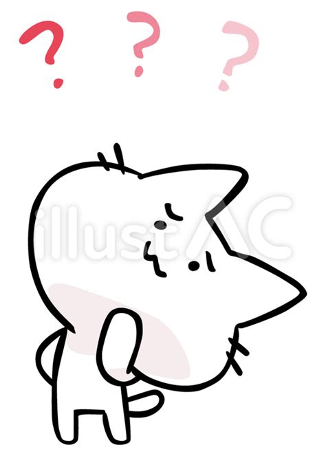 ゆるいネコが小首をかしげるイラスト No 22974811／無料イラスト フリー素材なら「イラストac」