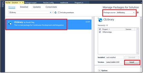 continuous development and integration with git tfs nuget and