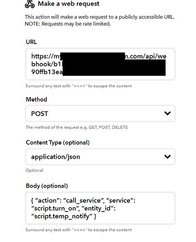 webhook call reporting invalid json configuration home assistant