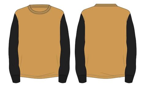Premium Vector Two Tone Color Long Sleeve T Shirt Technical Fashion