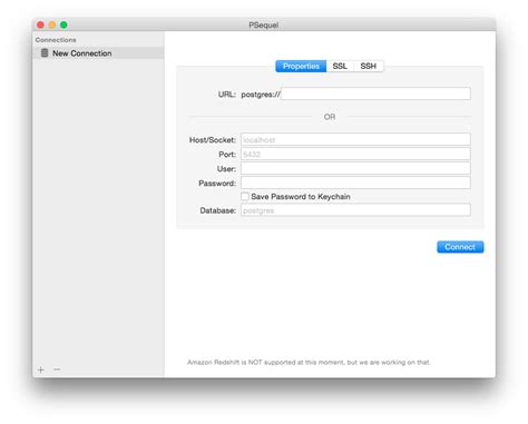 ruby on rails how to connect to localhost postgresql on mac using