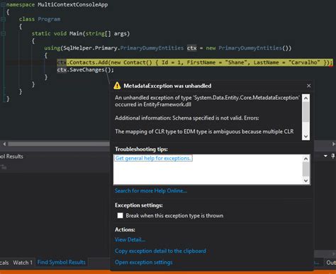 the nullfactory entity framework namespace collisions when working