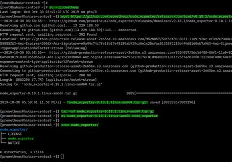 how to install prometheus monitoring and node exporter on centos 8