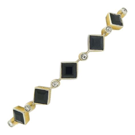 1930s Tiffany And Co Art Deco Diamond French Cut Sapphire Bracelet For