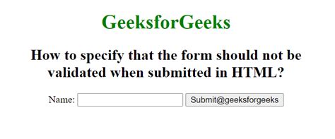 how to specify that the form should not be validated when