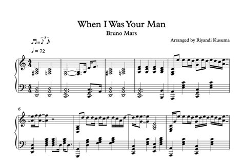 Bruno Mars When I Was Your Man Sheet Music