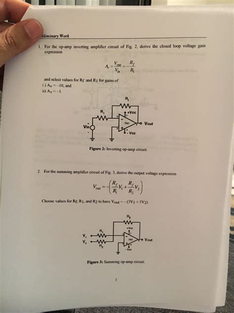 solved 3 for the non inverting amplifier circuit of fig 4