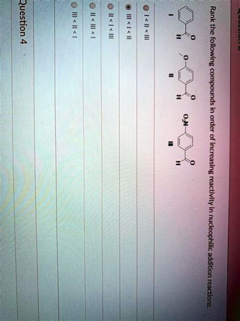 Solved Question Rank The Following Compounds Order Of Increasing