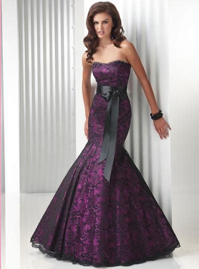 Cheap 2015 Black Purple Lace Bow Backless Strapless Mermaid Prom