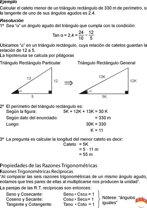 Razones Trigonométricas De Ángulos Agudos Explicaciones Y Ejercicios