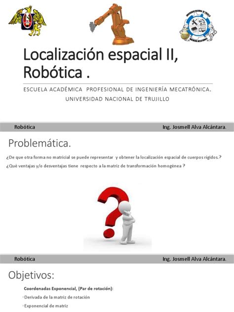 Sesión 3 2 Localización Espacial Ii Pdf Rotación Matriz Matemáticas