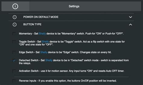shelly1 configured as detached edge switch configuration home