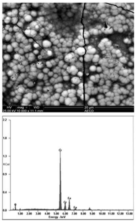 Sem And Edx Spectrum Of Chromium Plated Steel Surface Deposition Was