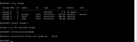 use diskpart command prompt to resize partition on windows 7