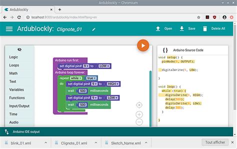 apprendre à programmer arduino avec ardublockly framboise 314 le
