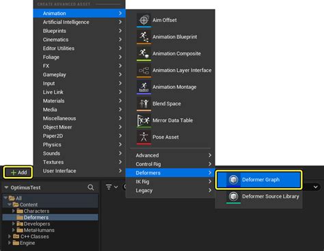 deformer graph in unreal engine unreal engine 5 2 documentation