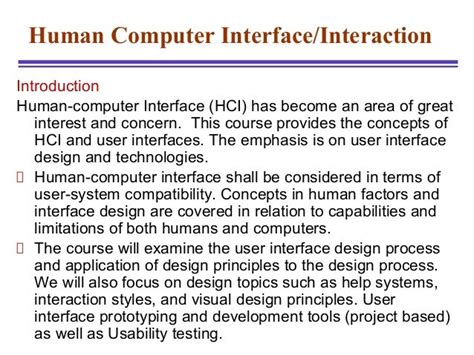 Introduction To Hci Introduction To Human Computer Interface