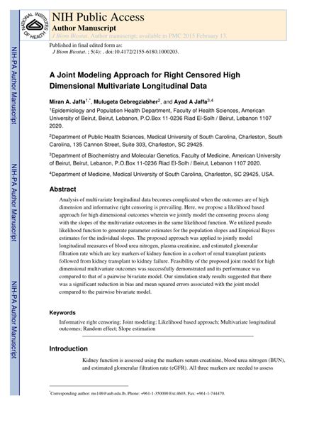 Pdf A Joint Modeling Approach For Right Censored High Dimensional