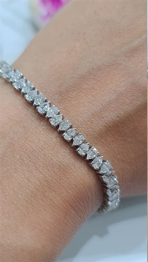 7 50 Ctw Cvd Lab Grown Diamond Tennis Bracelet 14k White Gold Etsy