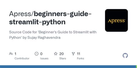 github apress beginners guide streamlit python source code for