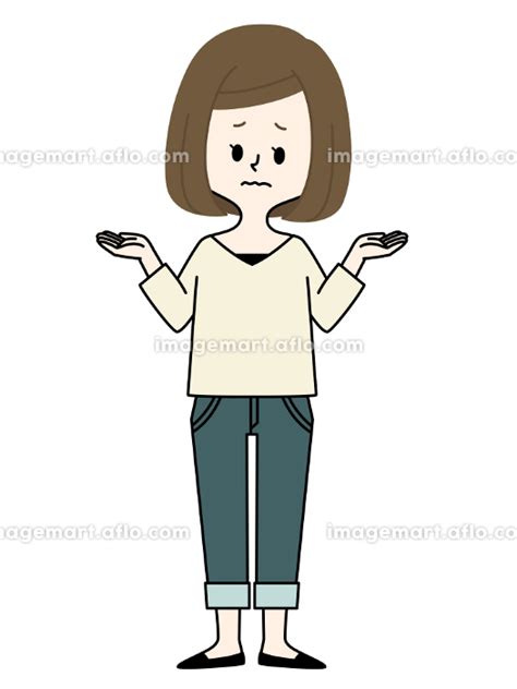 首をかしげている女性のイラスト素材 [164850964] イメージマート