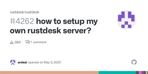how to setup my own rustdesk server · rustdesk rustdesk · discussion