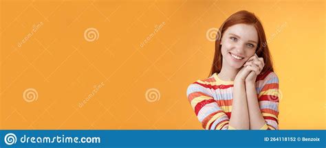 Romantic Tender Sensual Attractive Smiling Redhead Girlfriend Melting
