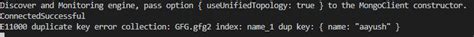 how to add unique constraint in collection of mongodb using node js