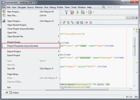 using asynchronous servlets for web push notifications