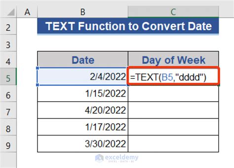 how to convert date to day of week in excel 8 methods exceldemy