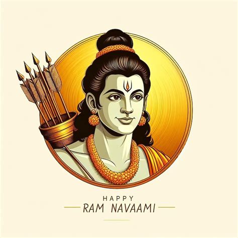 Premium Photo Lord Rama Portrait Happy Ram Navami