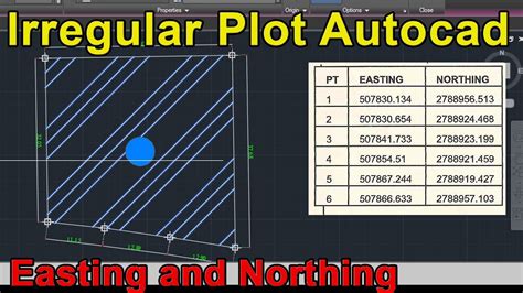 how to draw irregular area plot in autocad easting and northing