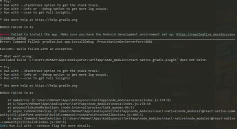 react native command failed gradlew bat app installdebug