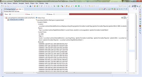 cucumber invoking runcuketest with extendedcucumberoptions throwing