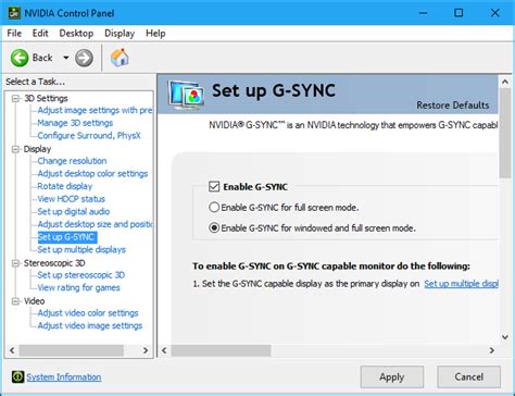 how to enable optimize and tweak nvidia g sync